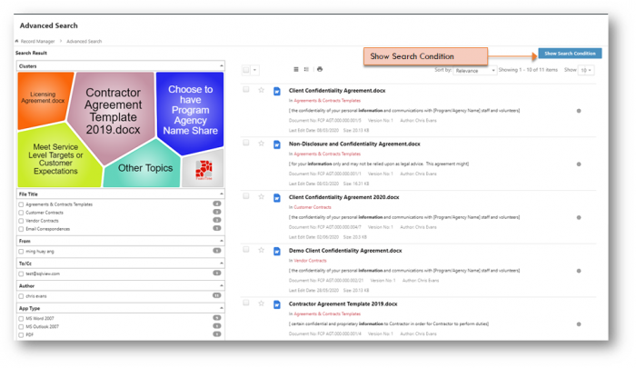 Finding Documents by Using Advanced Search