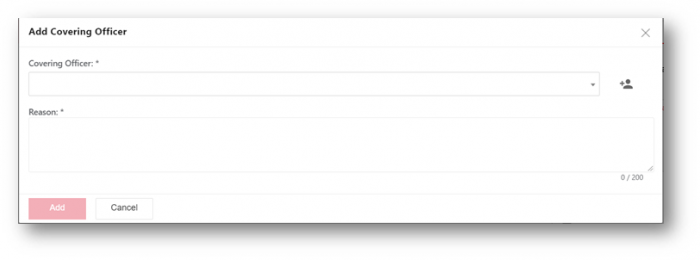 Setting a Covering Officer in a Submission
