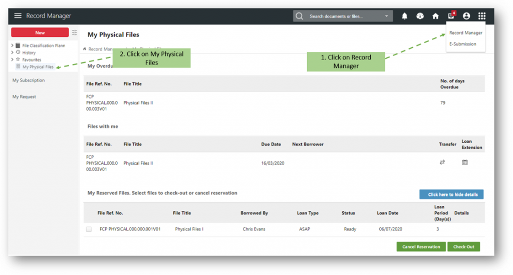 Checking out Physical Files