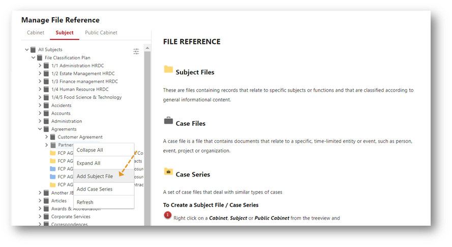 Creating a new Electronic Folder