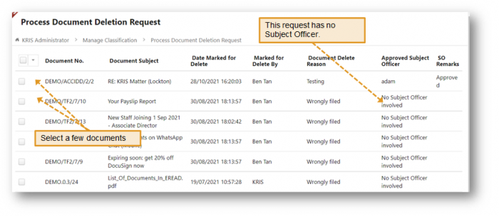 Processing Document Deletion Requests