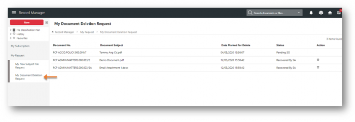 Managing Your Document Deletion Requests