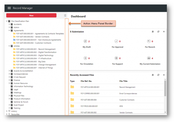 Browsing through File Classification Plan