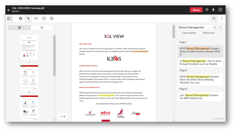 Viewing a Document