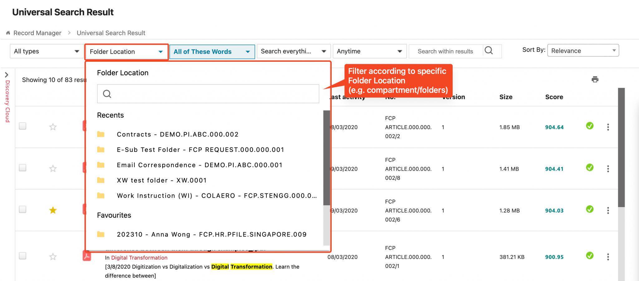 Searching using Universal Search