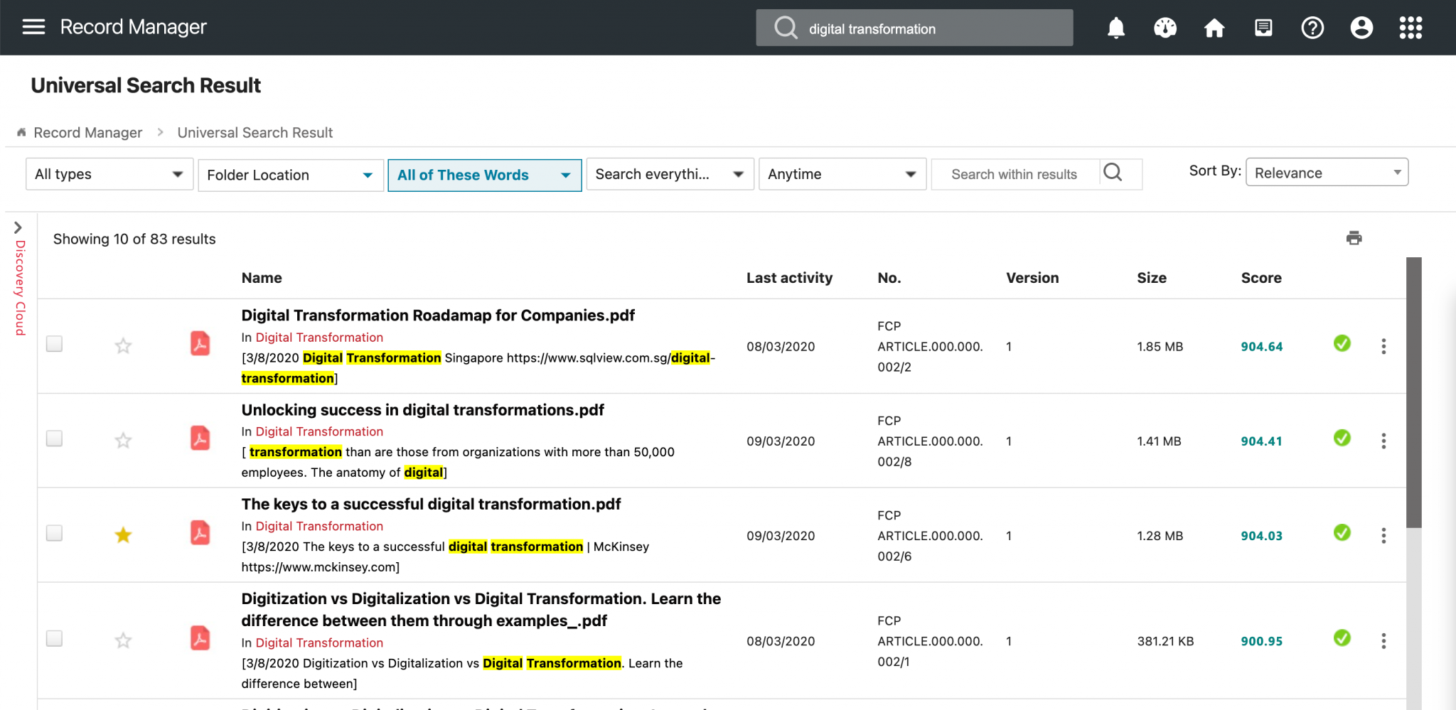 Searching using Universal Search